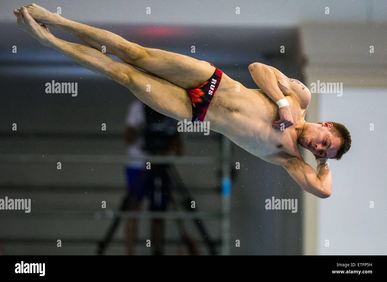 Rostock, Germany. 13th June, 2015. Russian diver Victor Minibaev in the ...