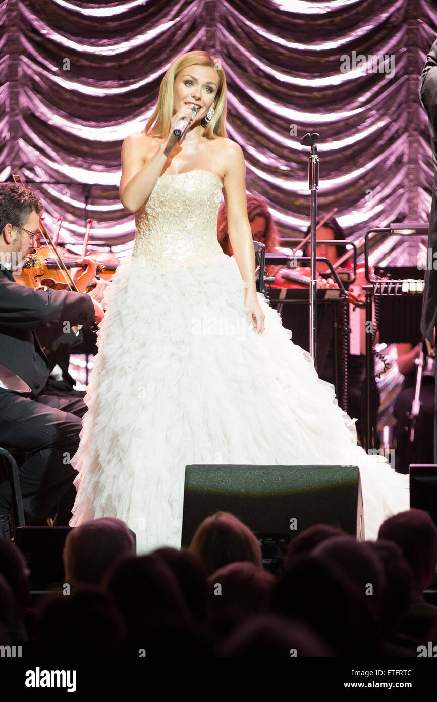 Katherine Jenkins performing live on stage on the first night of her ...