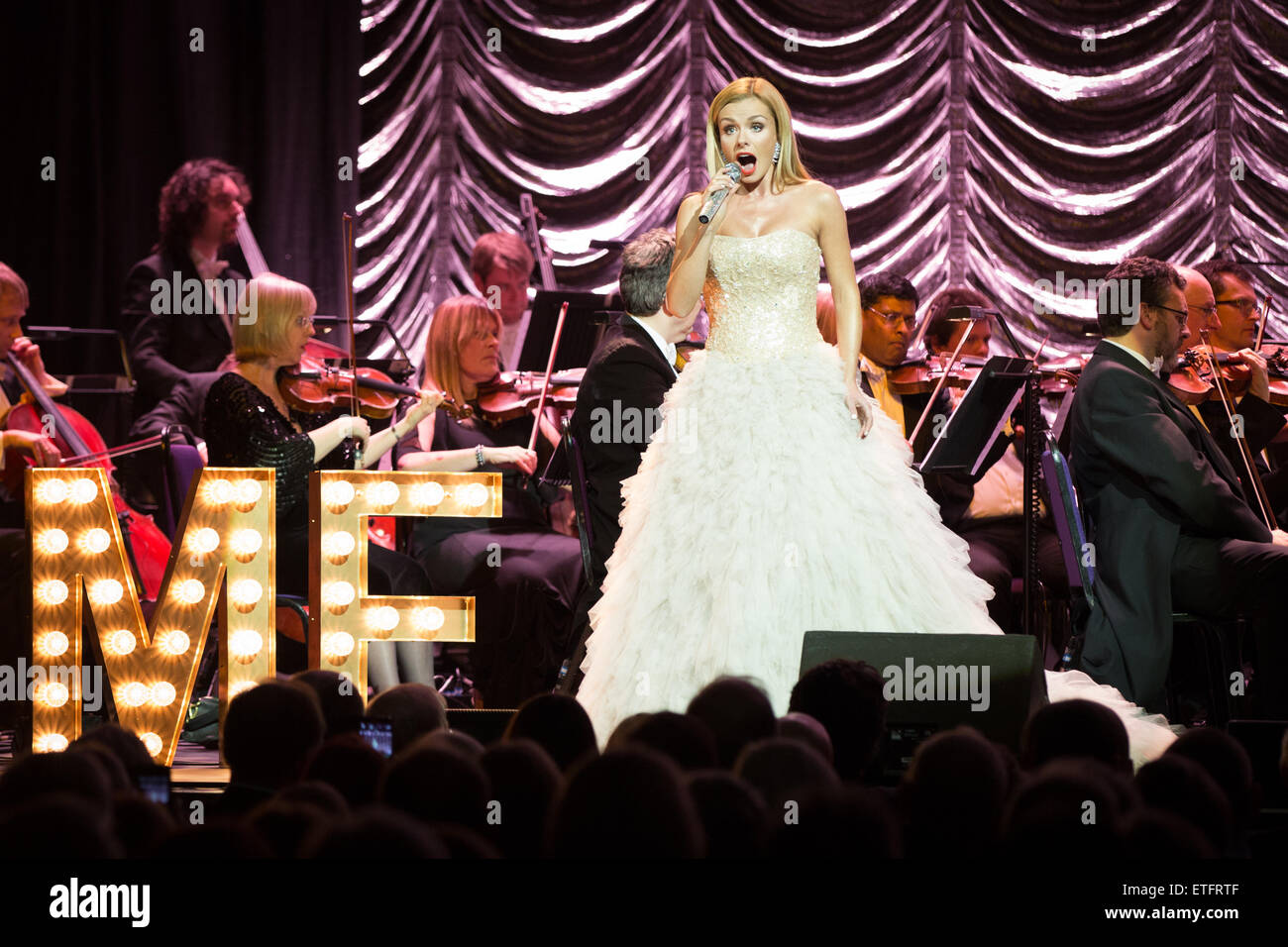 Katherine Jenkins performing live on stage on the first night of her ...