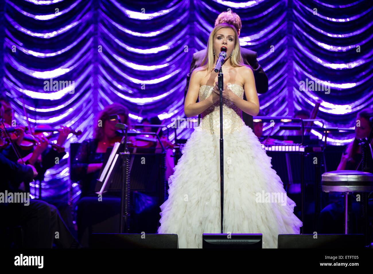 Katherine Jenkins performing live on stage on the first night of her ...