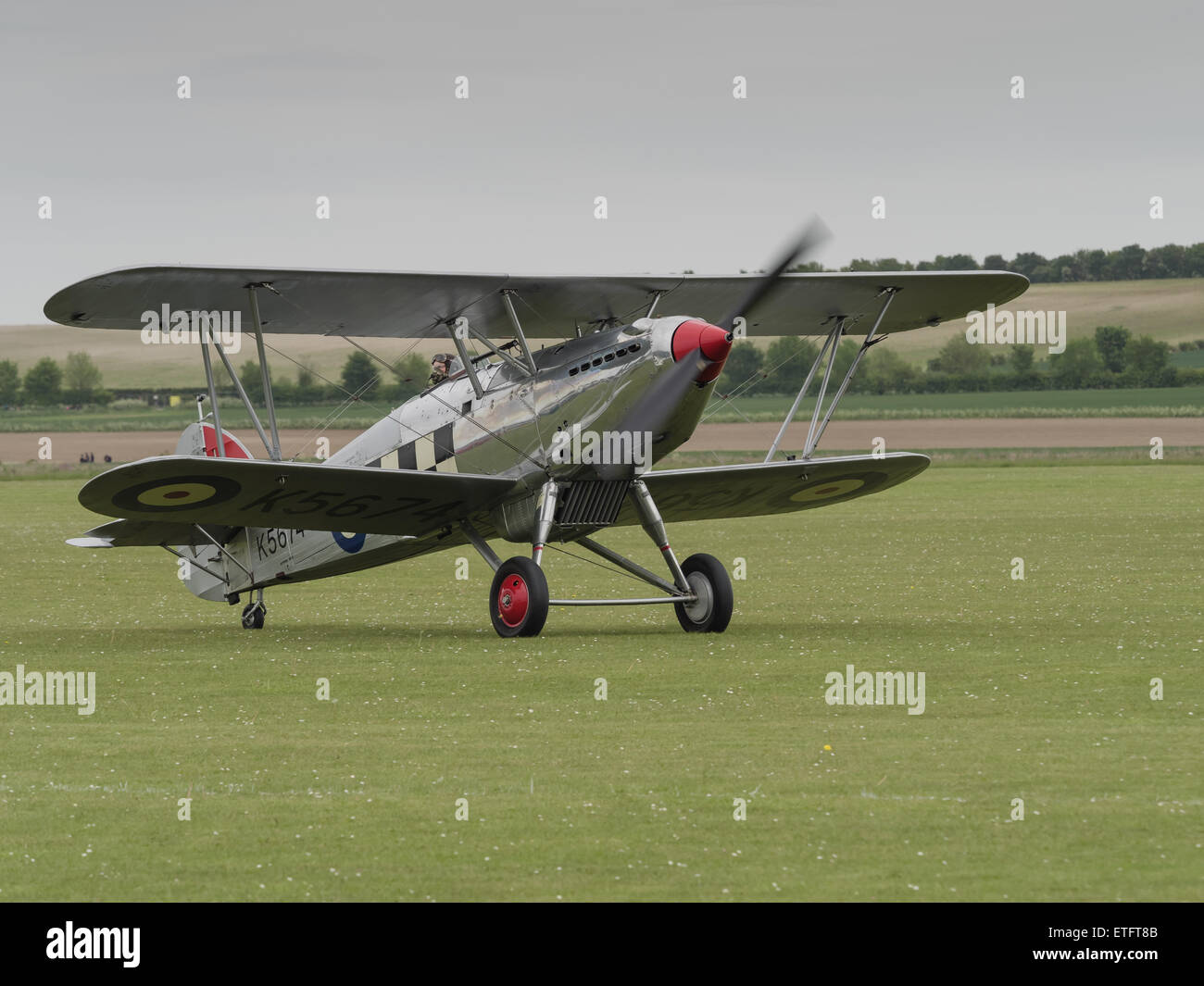 Duxford, UK - May 23rd 2015: Vintage British Hawker Fury Biplane ...