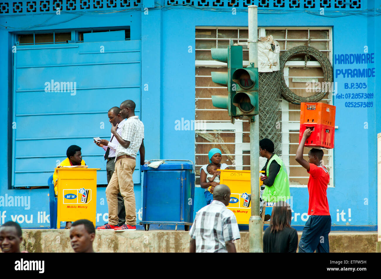 Street scene, "Central Ville", CBD, Kigali, Rwanda Stock Photo - Alamy