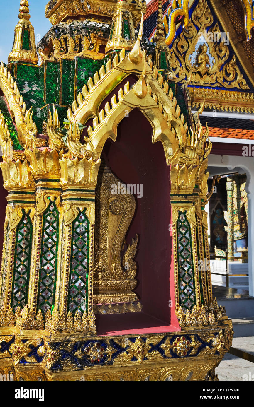 A golden shrine on the grounds of the Grand Palace in Ko Rattanankosin ...