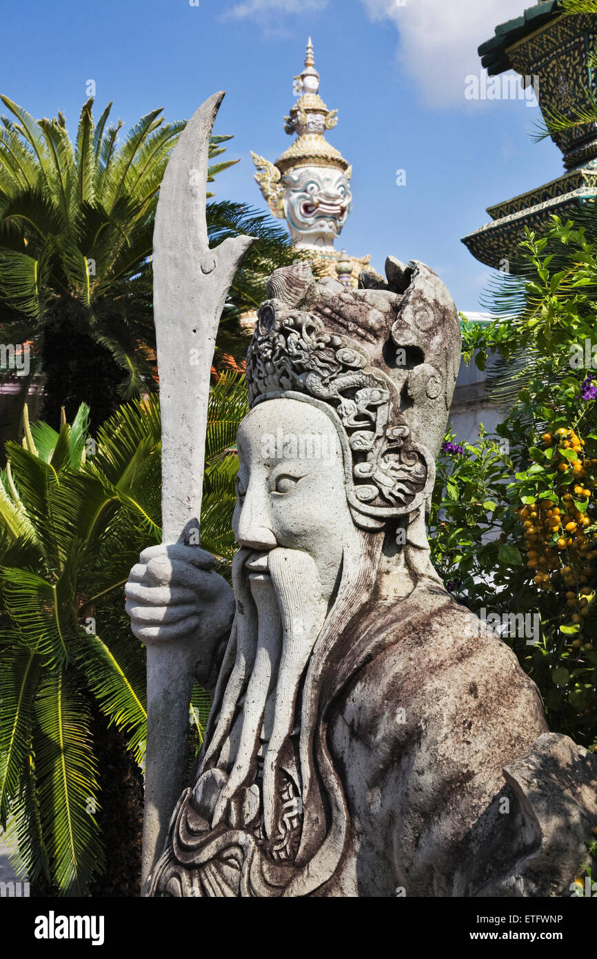 A menacing figure of carves stone guards the grounds of the Grand ...