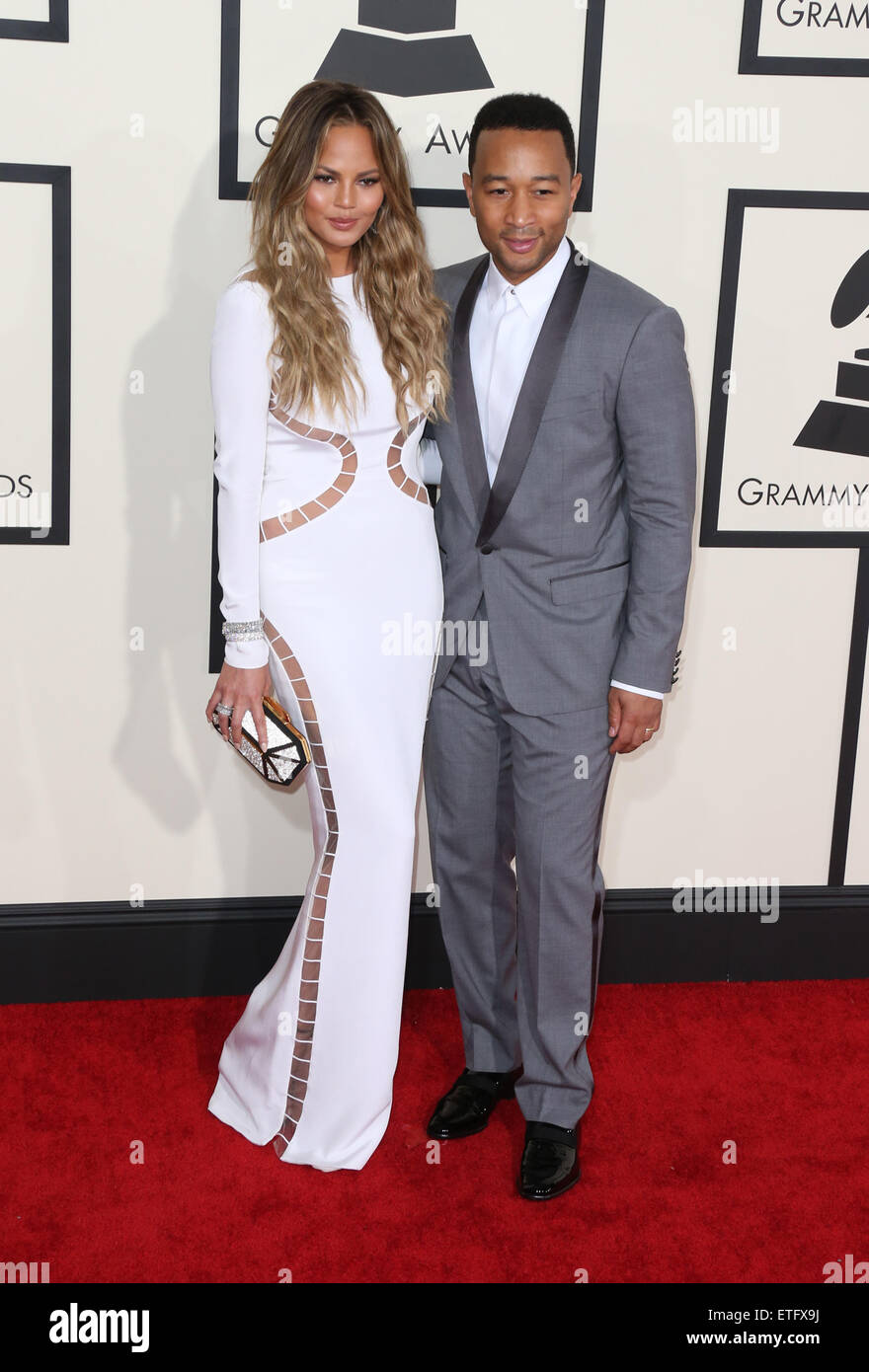 The 57th Annual GRAMMY Awards Featuring: Chrissy Teigen, John Legend ...
