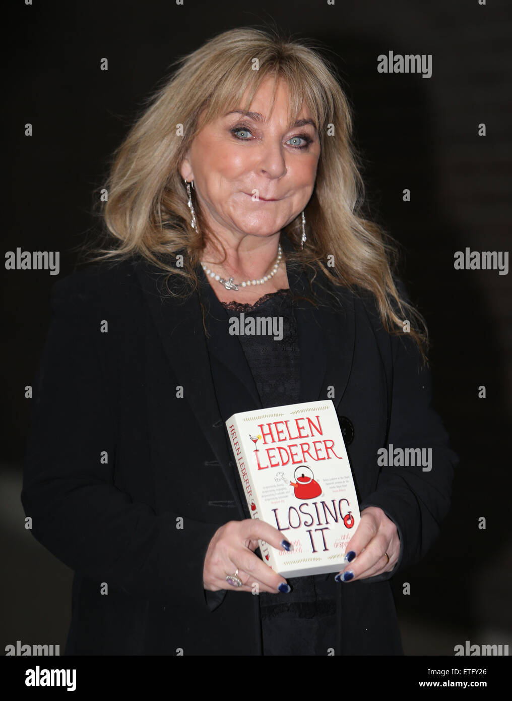 Helen Lederer with her new book 'Losing It' outside the ITV Studios ...