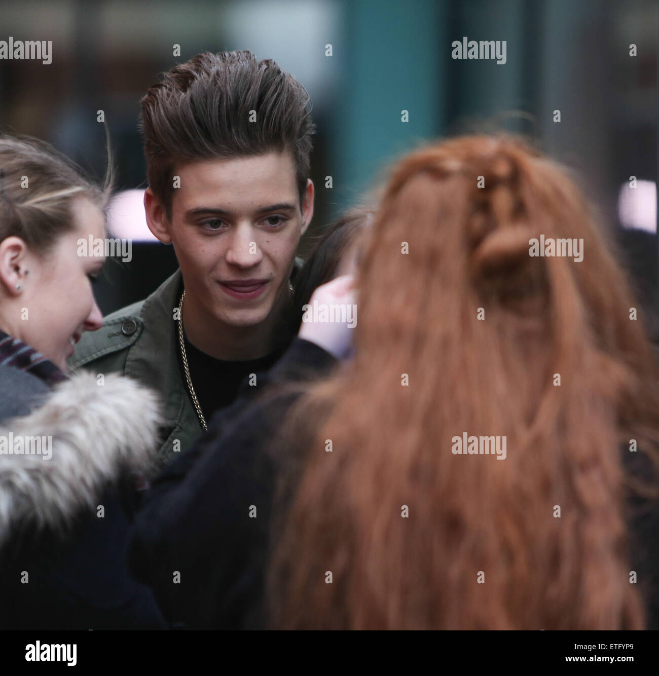 The X factor acts meet fans outside their Belfast hotel before leaving ...