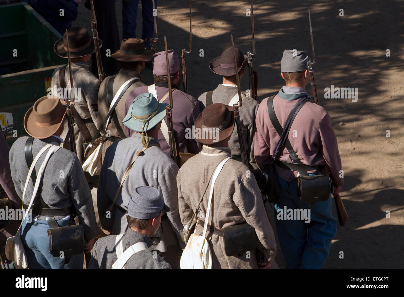 Confederate solider reenactors marching in formation Stock Photo - Alamy
