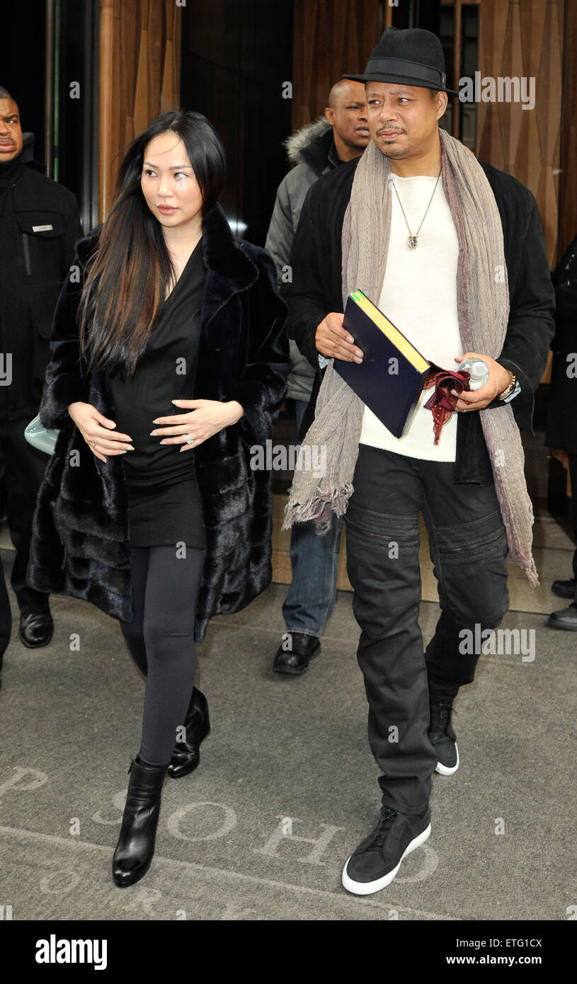 Terrence Howard and his wife Miranda leaving their hotel Featuring ...