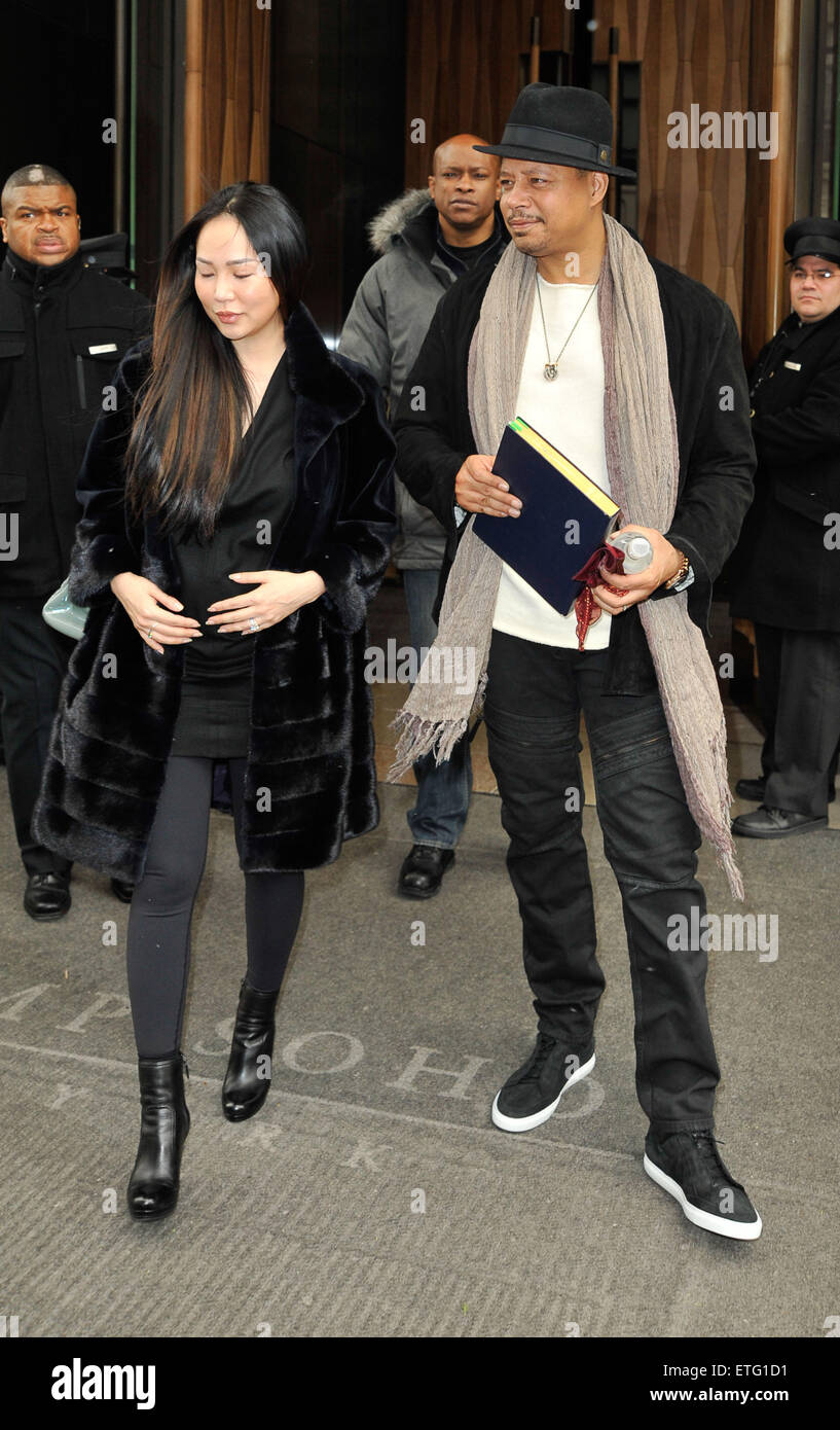 Terrence Howard and his wife Miranda leaving their hotel Featuring ...