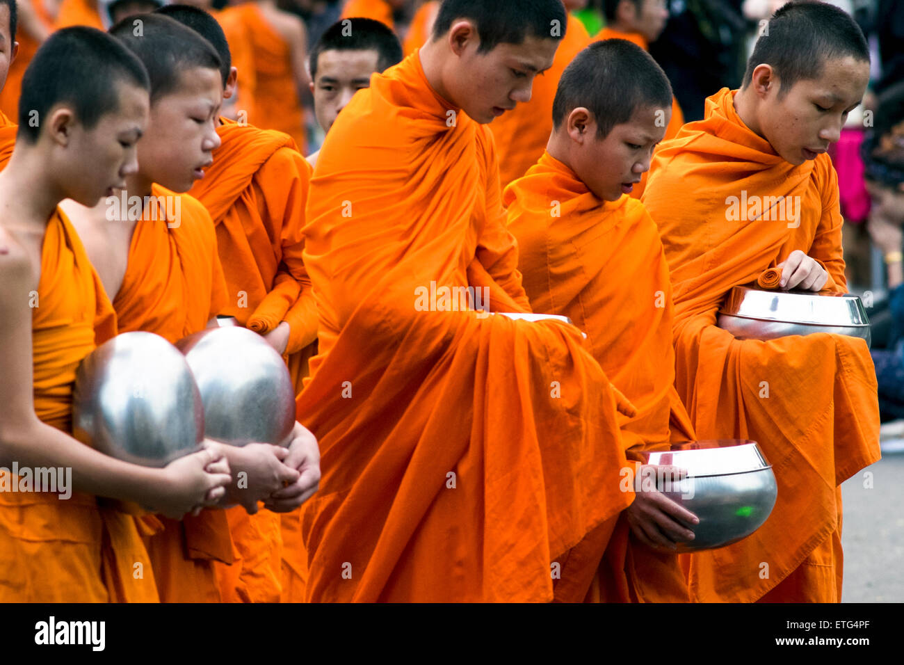 Novice monks procession hi-res stock photography and images - Alamy