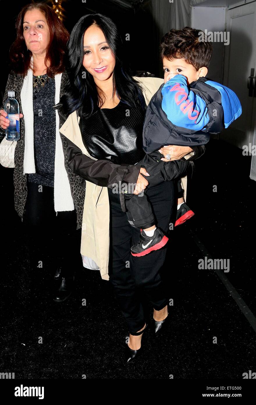 Nicole Polizzi with her son, Lorenzo during Mercedes-Benz Fashion Week ...