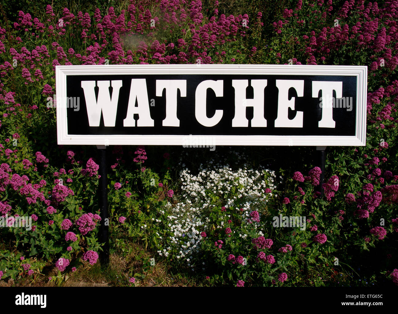 Watchet railway station sign, Somerset, UK Stock Photo - Alamy