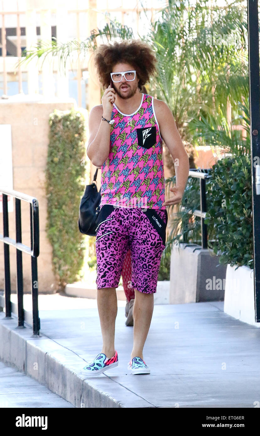 Redfoo of LMFAO sports a vibrant pink outfit while out and about in ...