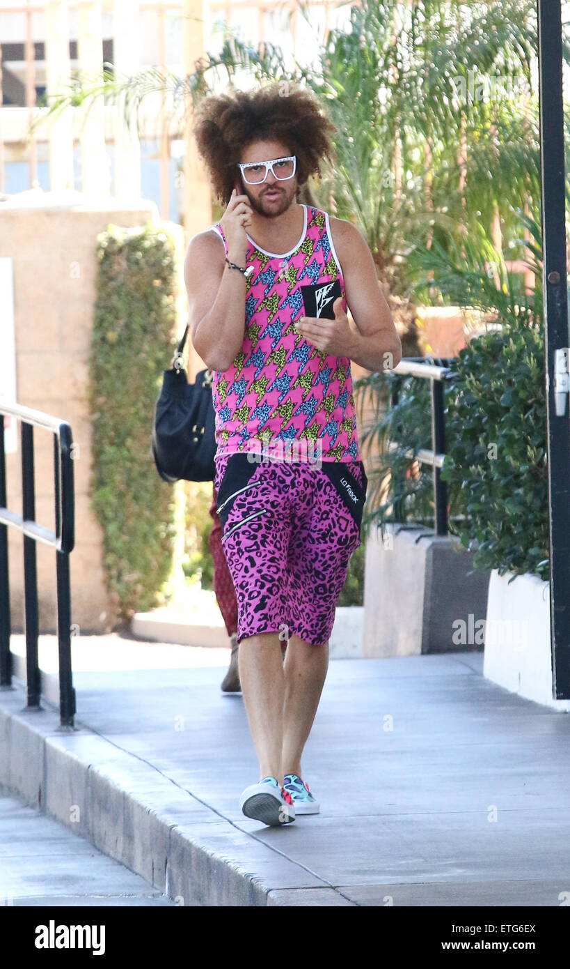 Redfoo of LMFAO sports a vibrant pink outfit while out and about in ...