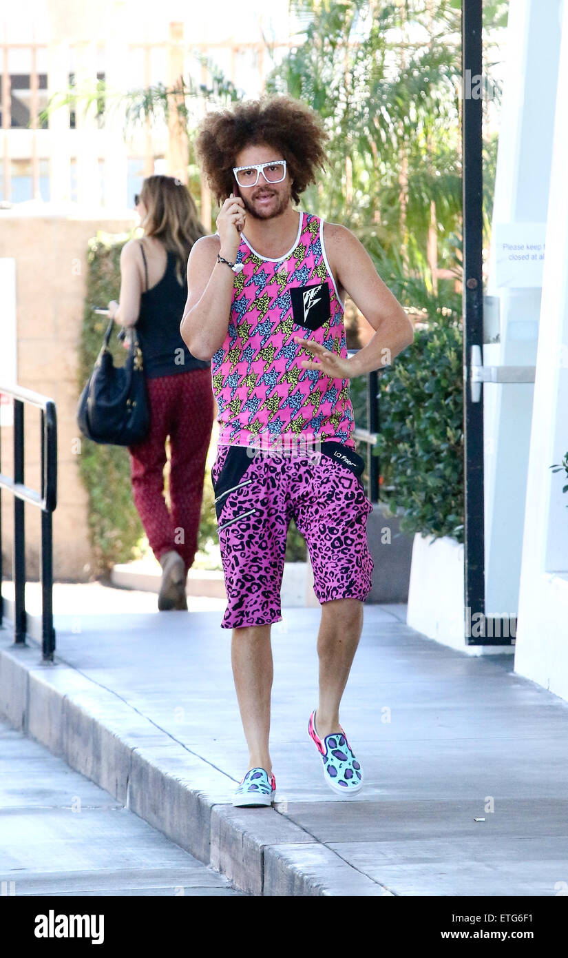 Redfoo of LMFAO sports a vibrant pink outfit while out and about in ...