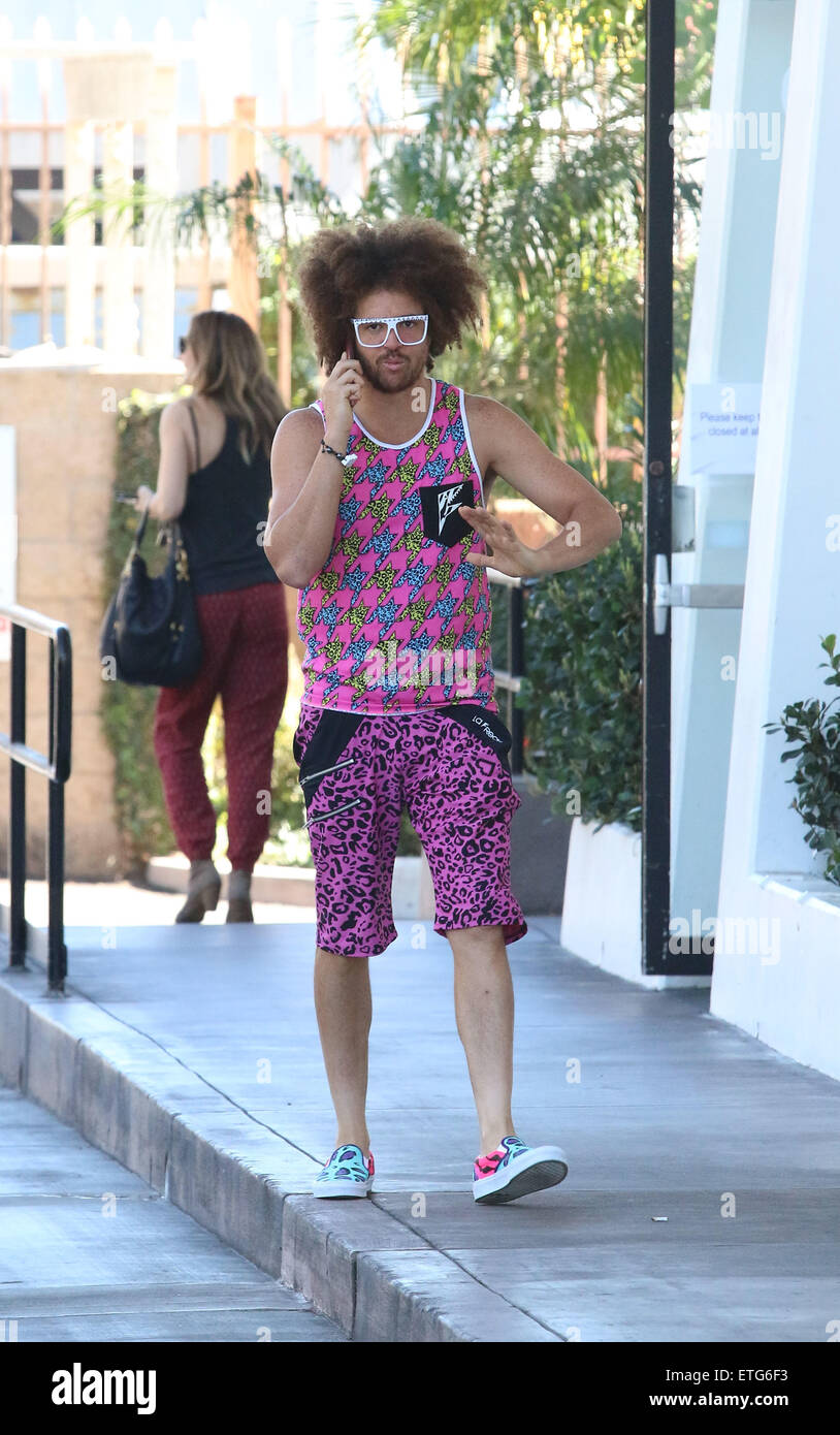 Redfoo of LMFAO sports a vibrant pink outfit while out and about in ...