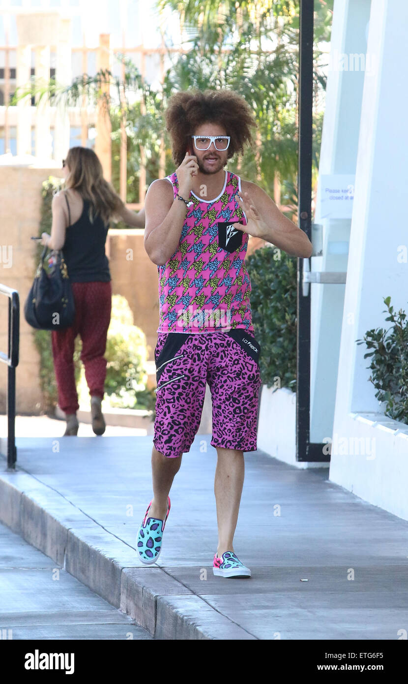 Redfoo of LMFAO sports a vibrant pink outfit while out and about in ...