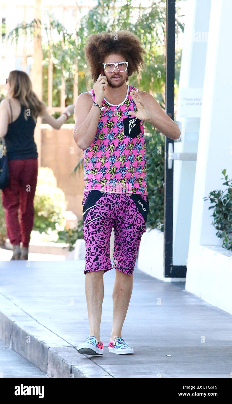 Redfoo of LMFAO sports a vibrant pink outfit while out and about in ...