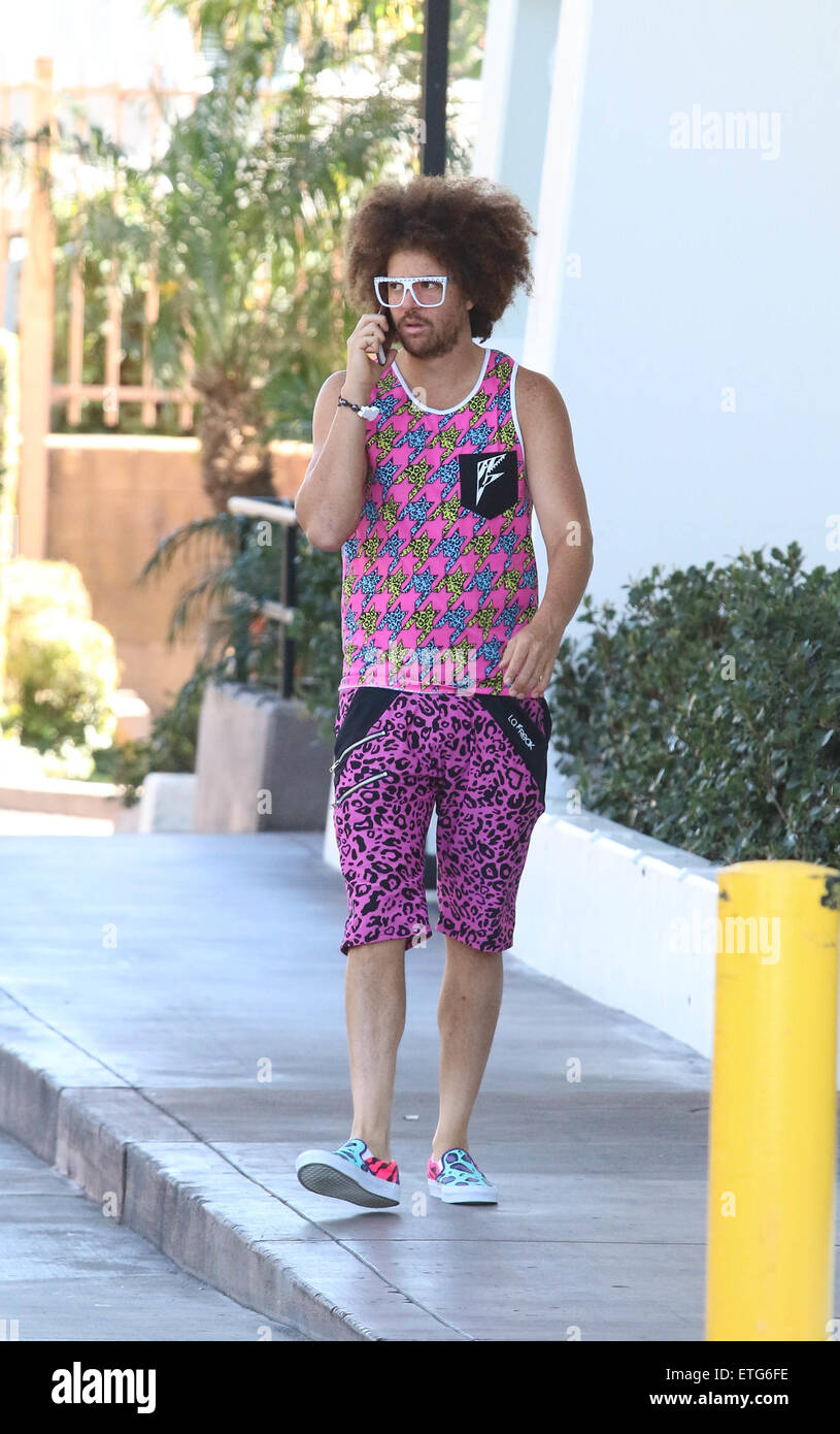Redfoo of LMFAO sports a vibrant pink outfit while out and about in ...