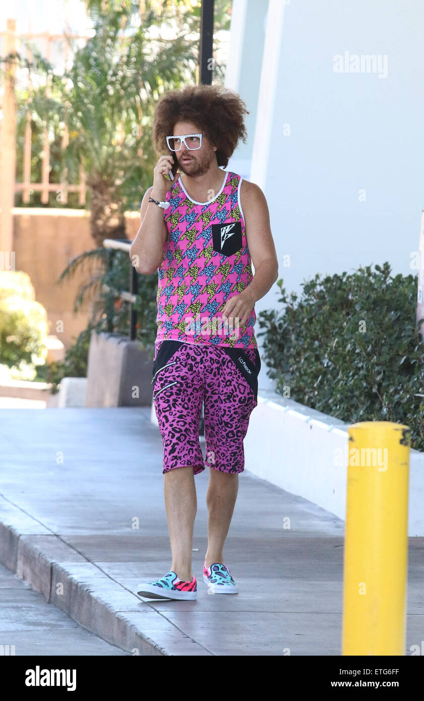 Redfoo of LMFAO sports a vibrant pink outfit while out and about in ...