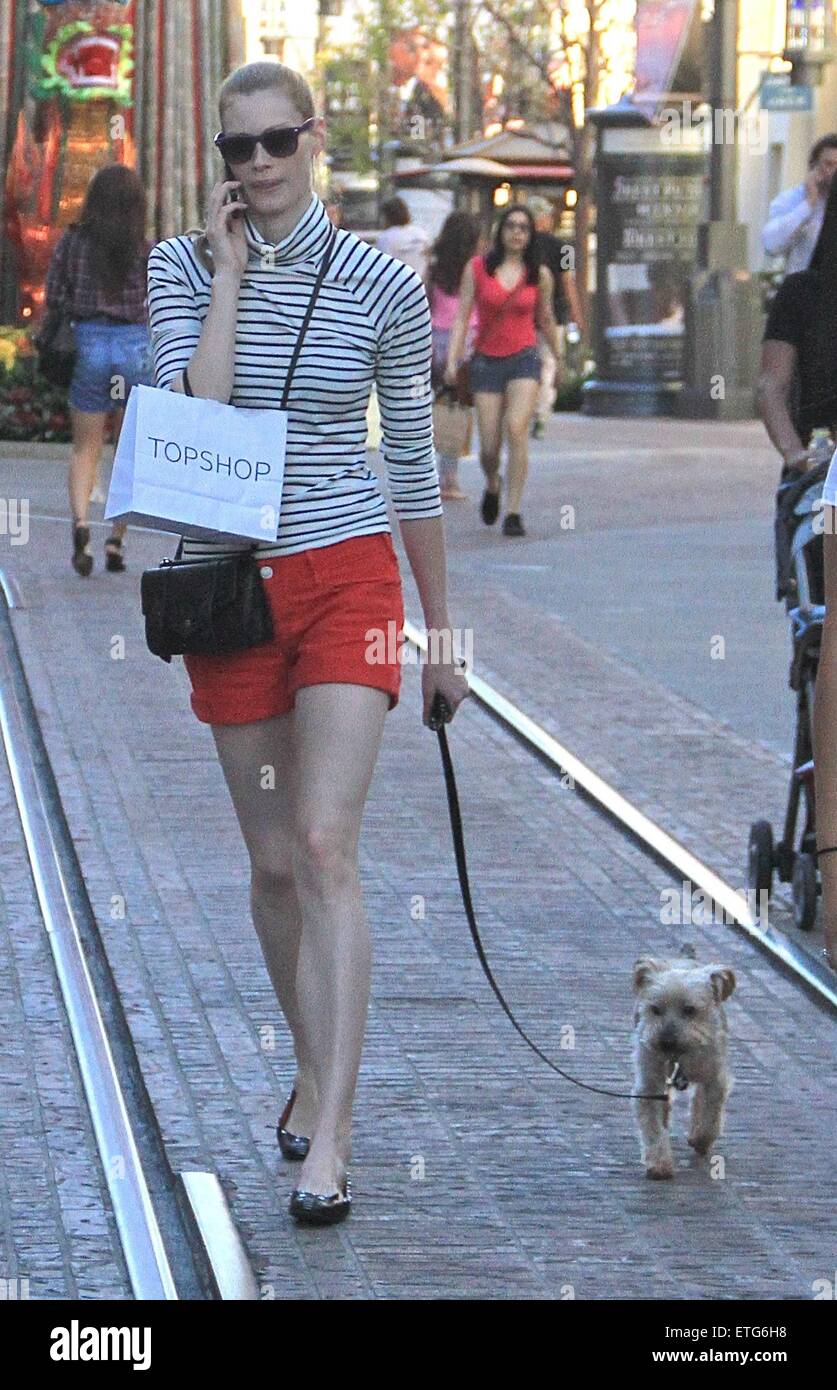 Actress Alyssa Sutherland goes shopping with her dog at The Grove ...
