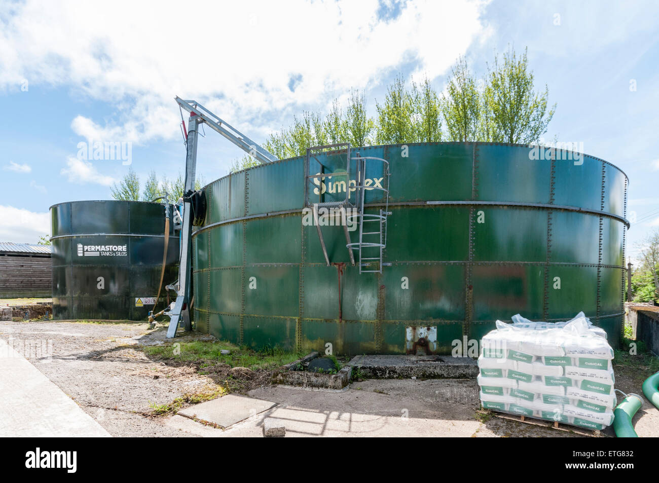 Slurry Tanks by simplex and permastore Stock Photo - Alamy