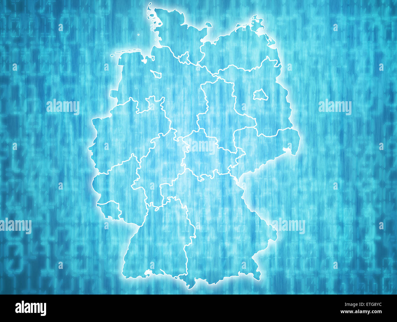 map of germany with administrative divisions over digital background ...