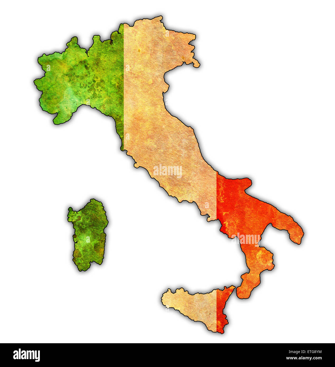 Vintage italy map Cut Out Stock Images & Pictures - Alamy