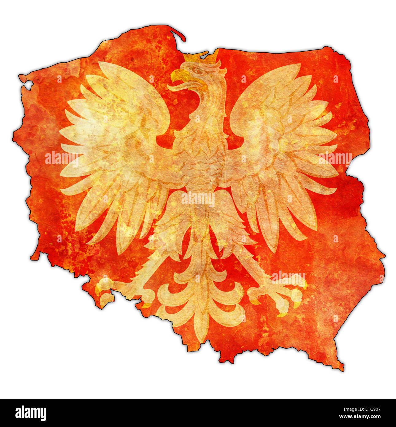 polish regions on administration map of poland with flag Stock Photo ...