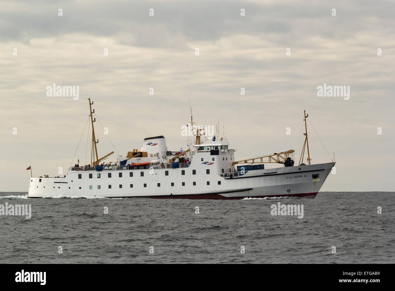 Scillonian III ferry sailing between Penzance and Isles of Scilly Stock ...