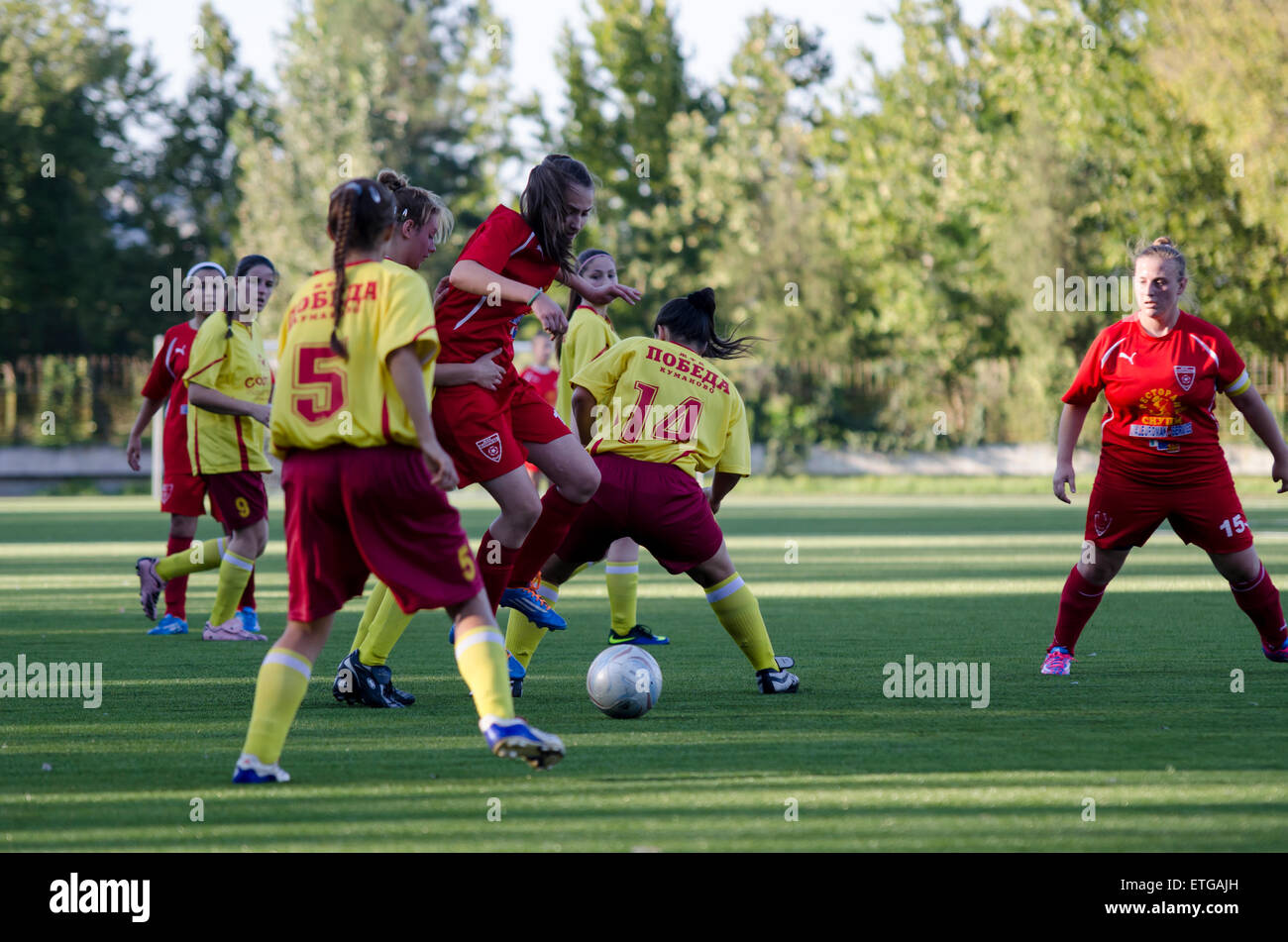 Football match, women Stock Photo - Alamy