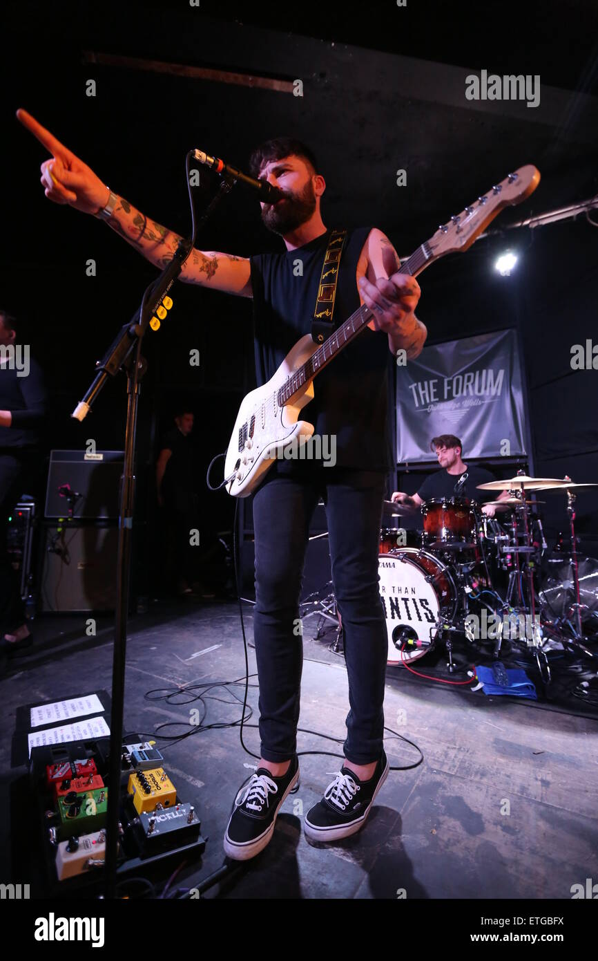 Alternate rock band Lower Than Atlantis performing live on stage at ...