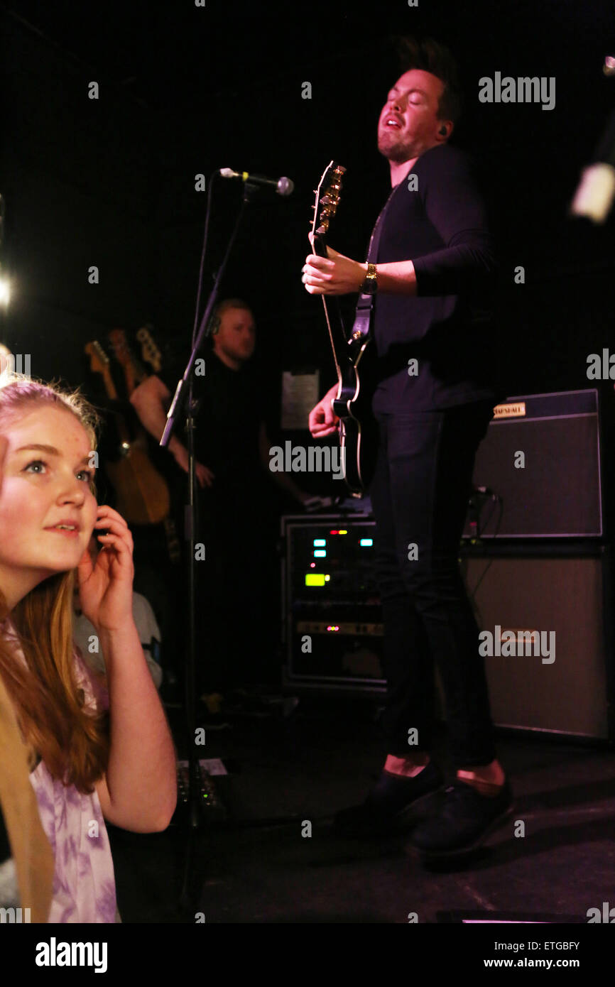 Alternate rock band Lower Than Atlantis performing live on stage at ...