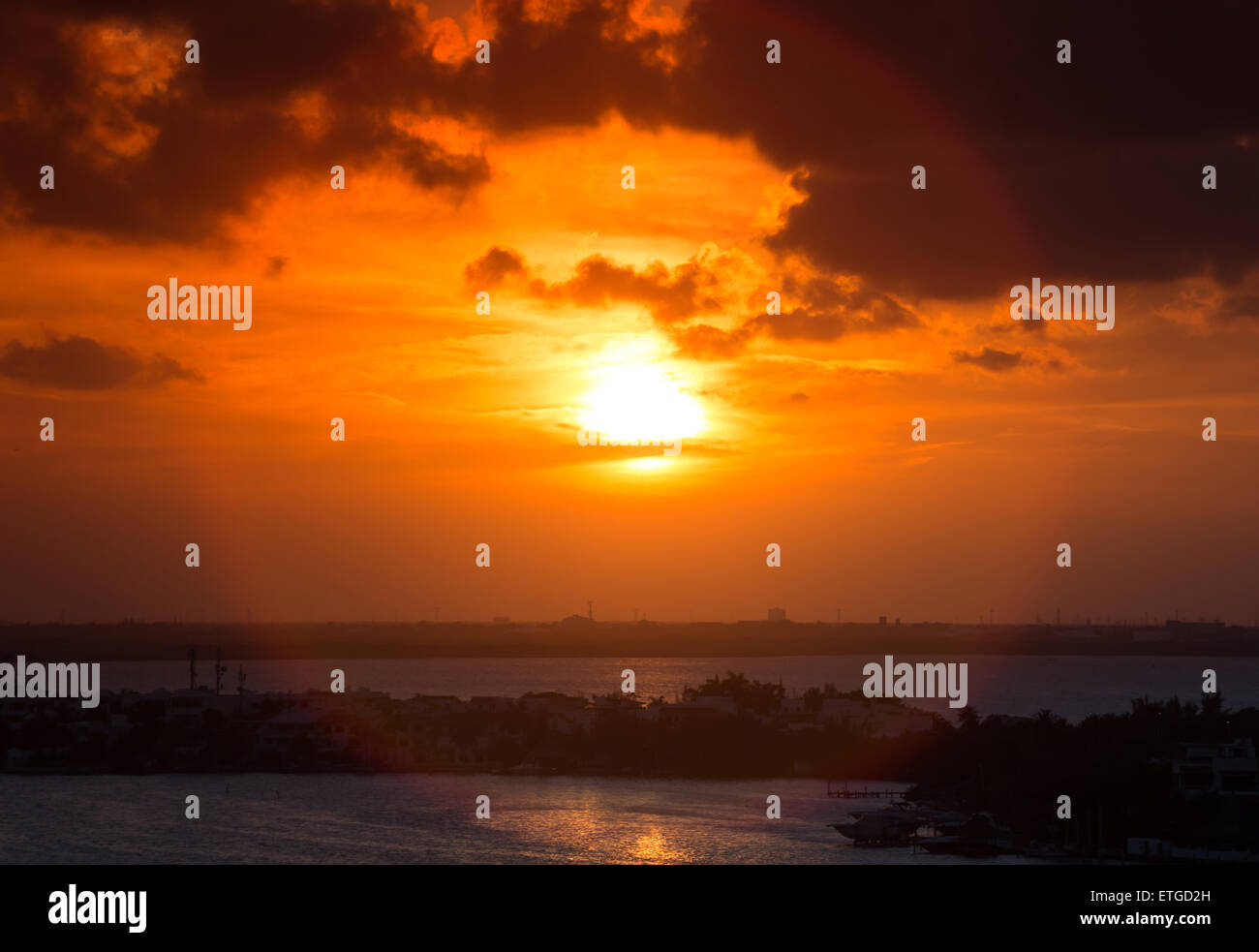 Beautiful Caribbean sunset Stock Photo - Alamy