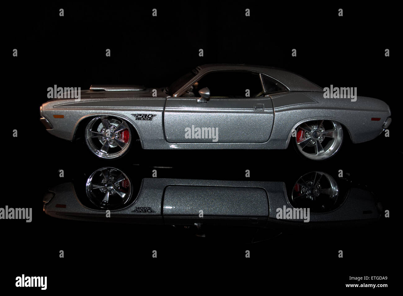 Side view of my Dodge Challenger model car, with a reflection Stock ...