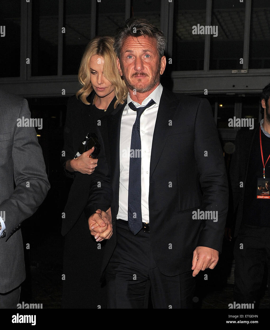 Charlize Theron and Sean Penn seen leaving Royal Festival Hall ...