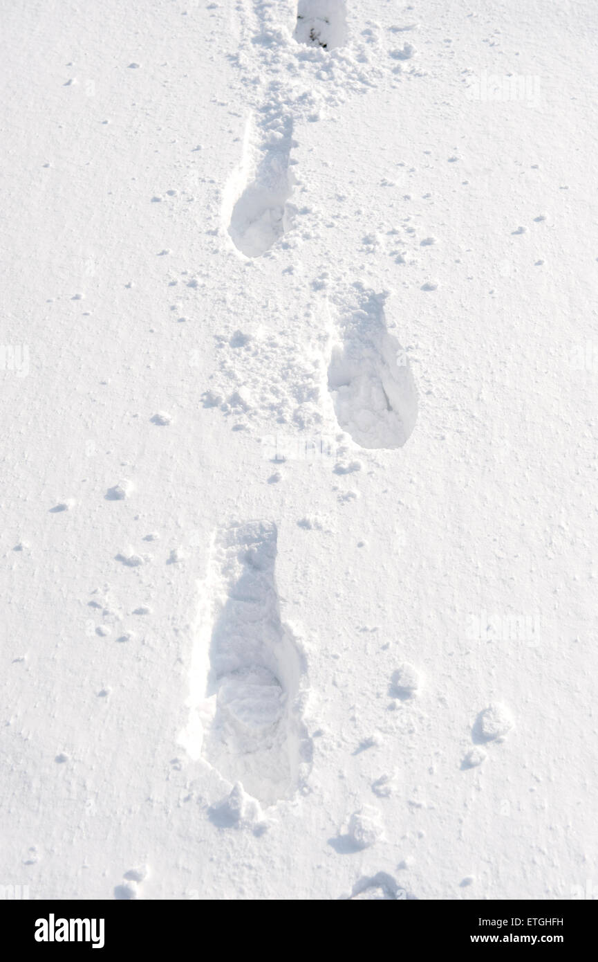 Human footprints in snow hi-res stock photography and images - Alamy