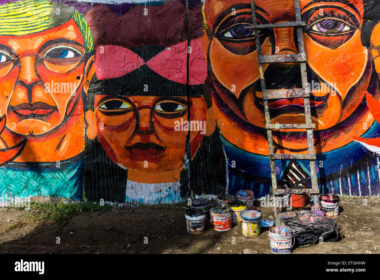 Painting murals in the district of Comas. Lima. Peru Stock Photo - Alamy