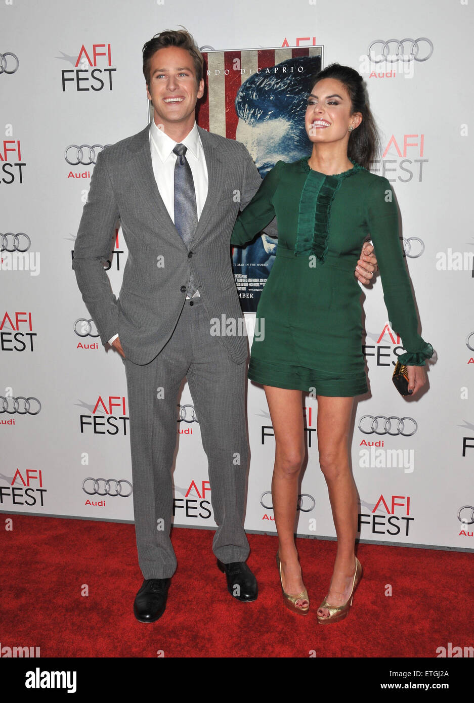 LOS ANGELES, CA - NOVEMBER 3, 2012: Armie Hammer & wife Elizabeth ...