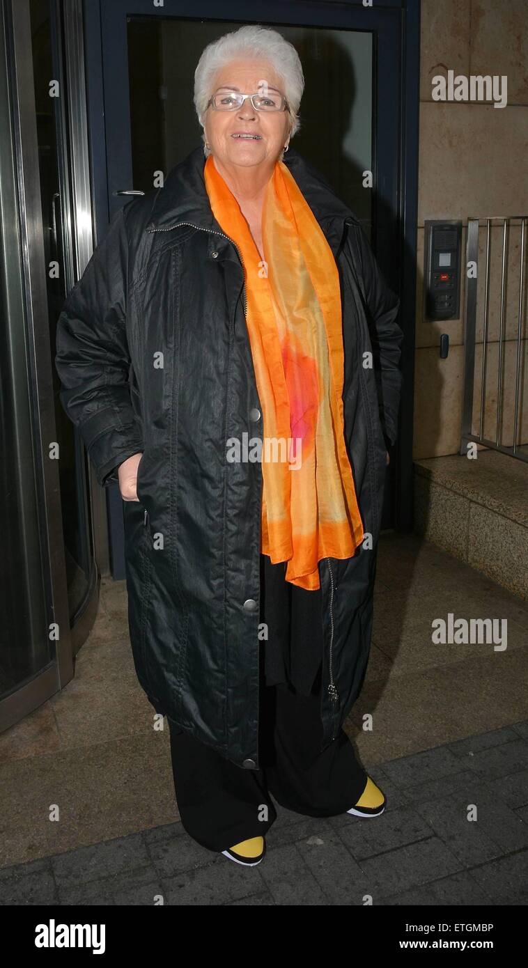Pam St Clement outside the Newstalk studios Featuring: Pam St Clement ...