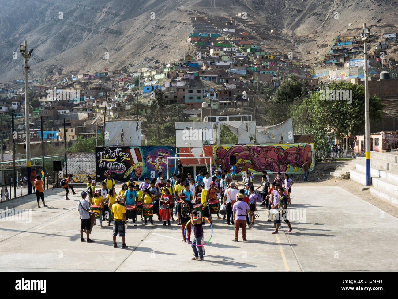 Festival in the district of Comas, Drums,Lima city, Peru Stock Photo ...