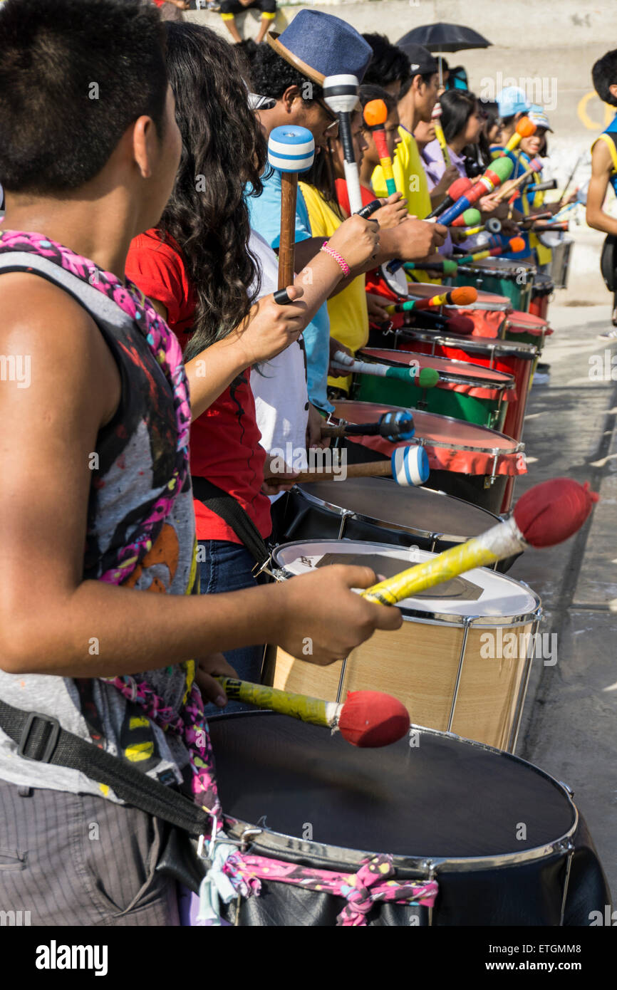 Festival in the district of Comas, Drums,Lima city, Peru Stock Photo ...
