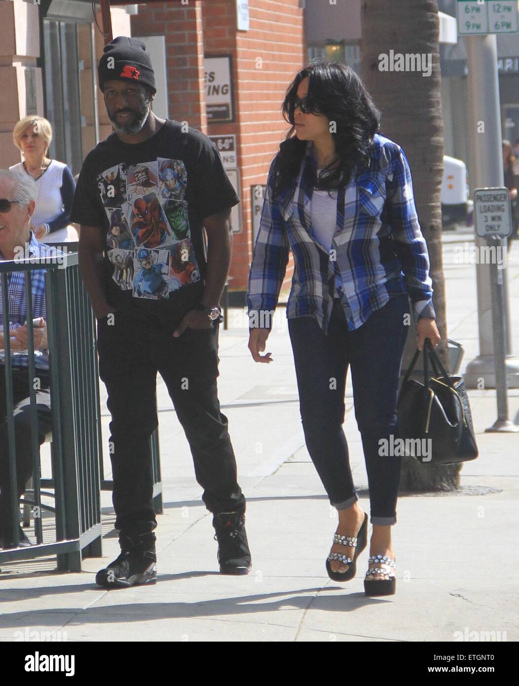 Shawn Stockman with his wife Sharonda go shopping in Beverly Hills ...