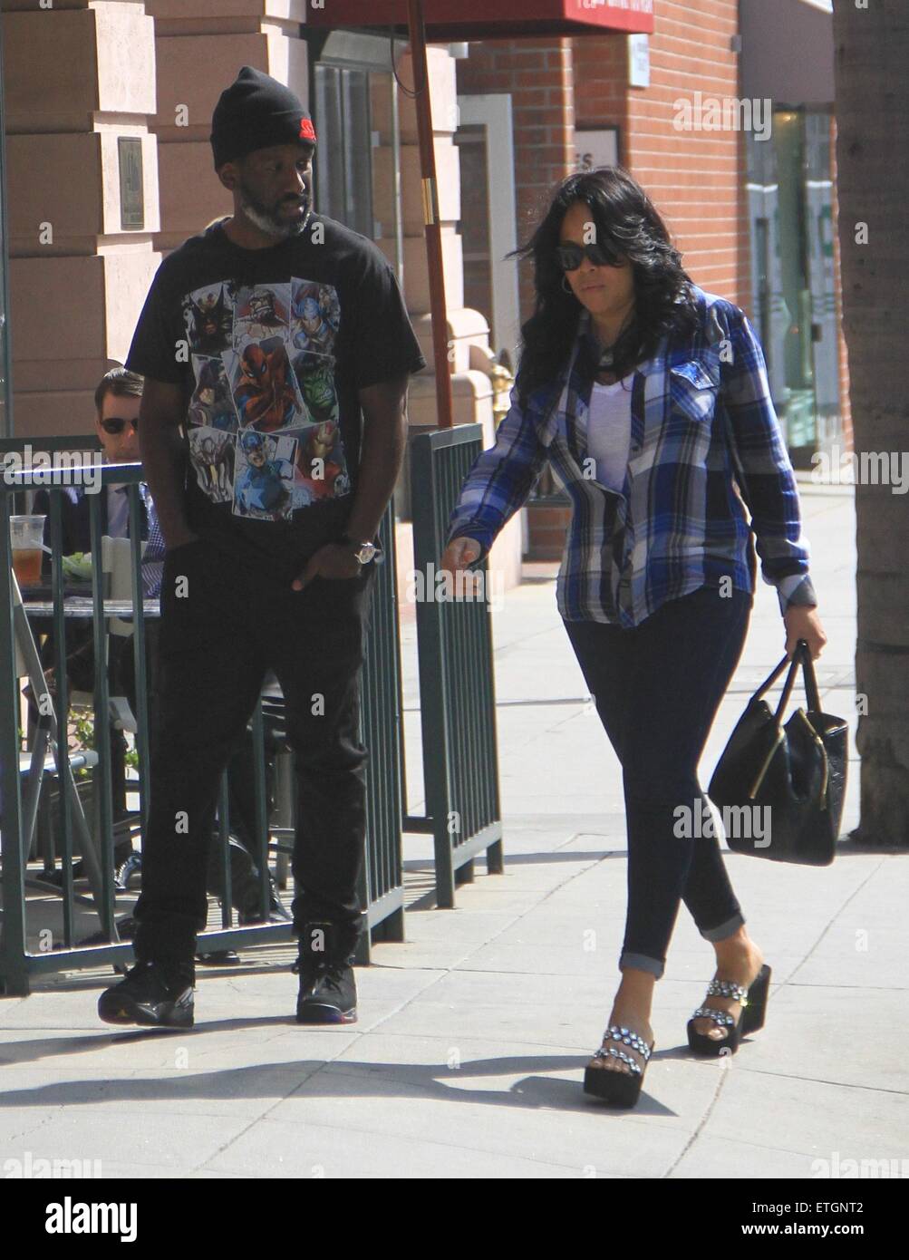 Shawn Stockman with his wife Sharonda go shopping in Beverly Hills ...