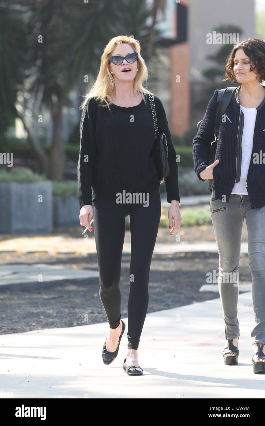 Melanie Griffith leaving Zinque cafe on Melrose Avenue Featuring ...