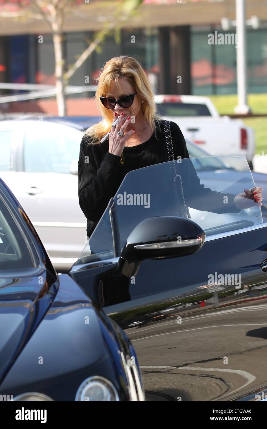 Melanie Griffith leaving Zinque cafe on Melrose Avenue Featuring ...
