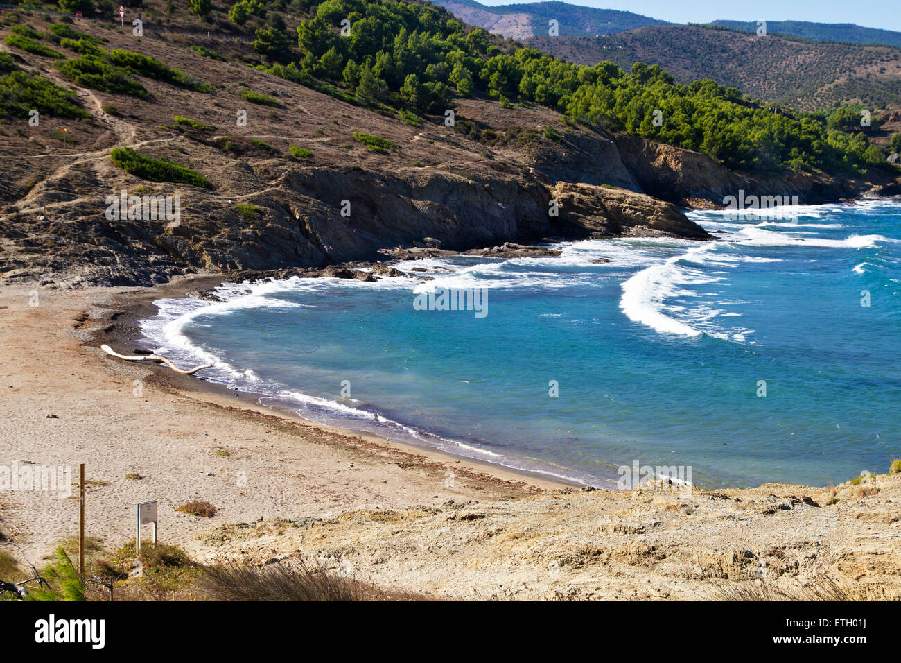 Garvet beach, Colera Stock Photo - Alamy
