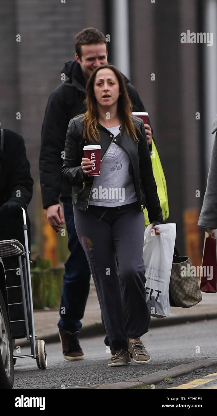 A make up free Natalie Cassidy and her boyfriend Marc Humphreys arrive ...