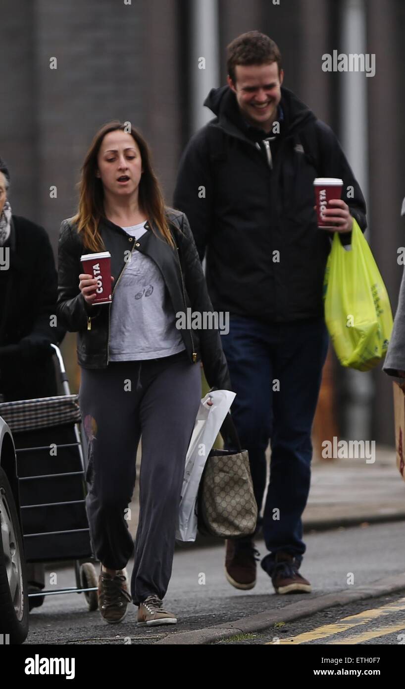 A make up free Natalie Cassidy and her boyfriend Marc Humphreys arrive ...
